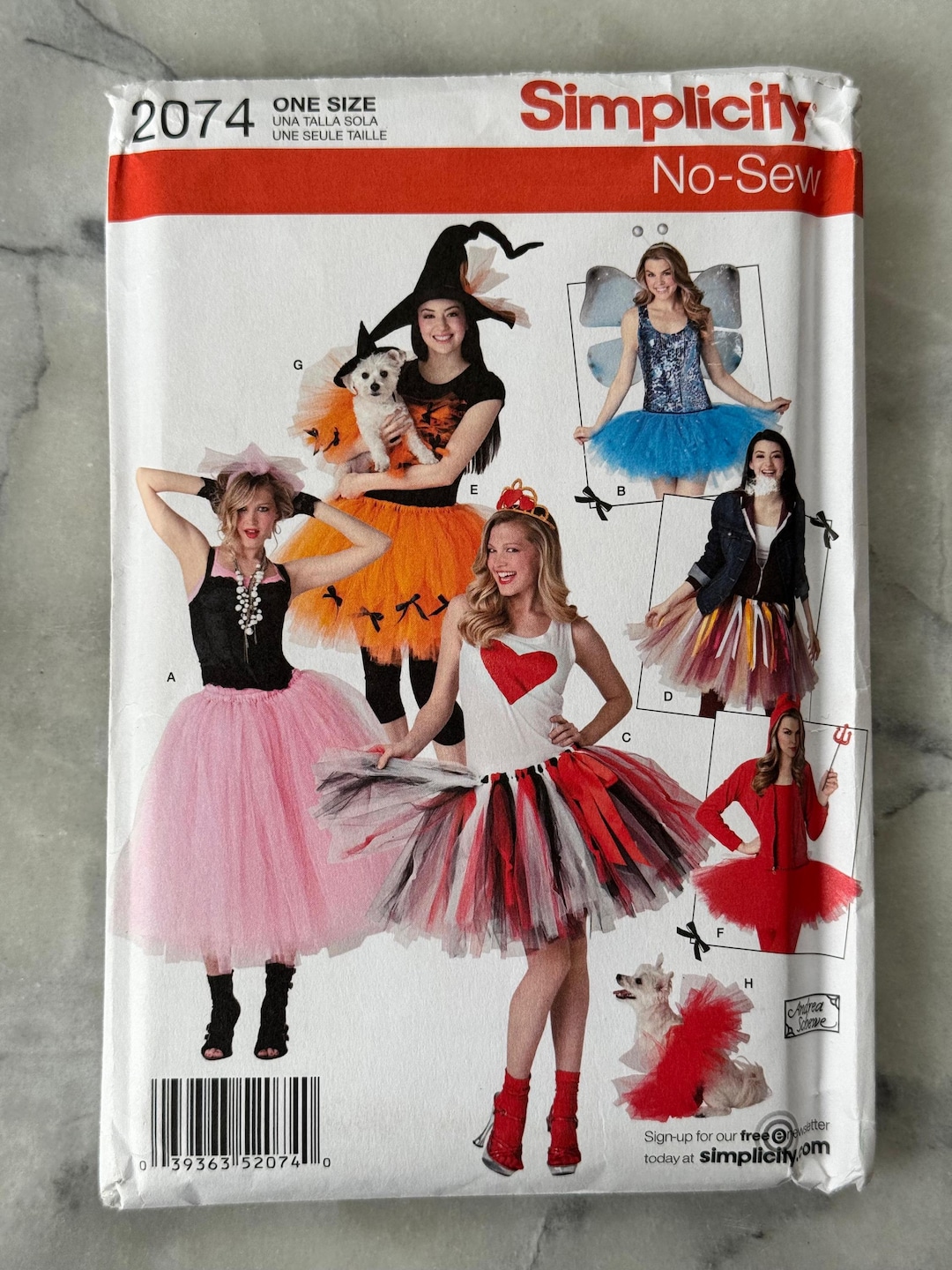 2017 Simplicity 2074 No-sew Pattern-women’s and Small Dog Tutu Costumes (one Size) – UNCUT and ...
