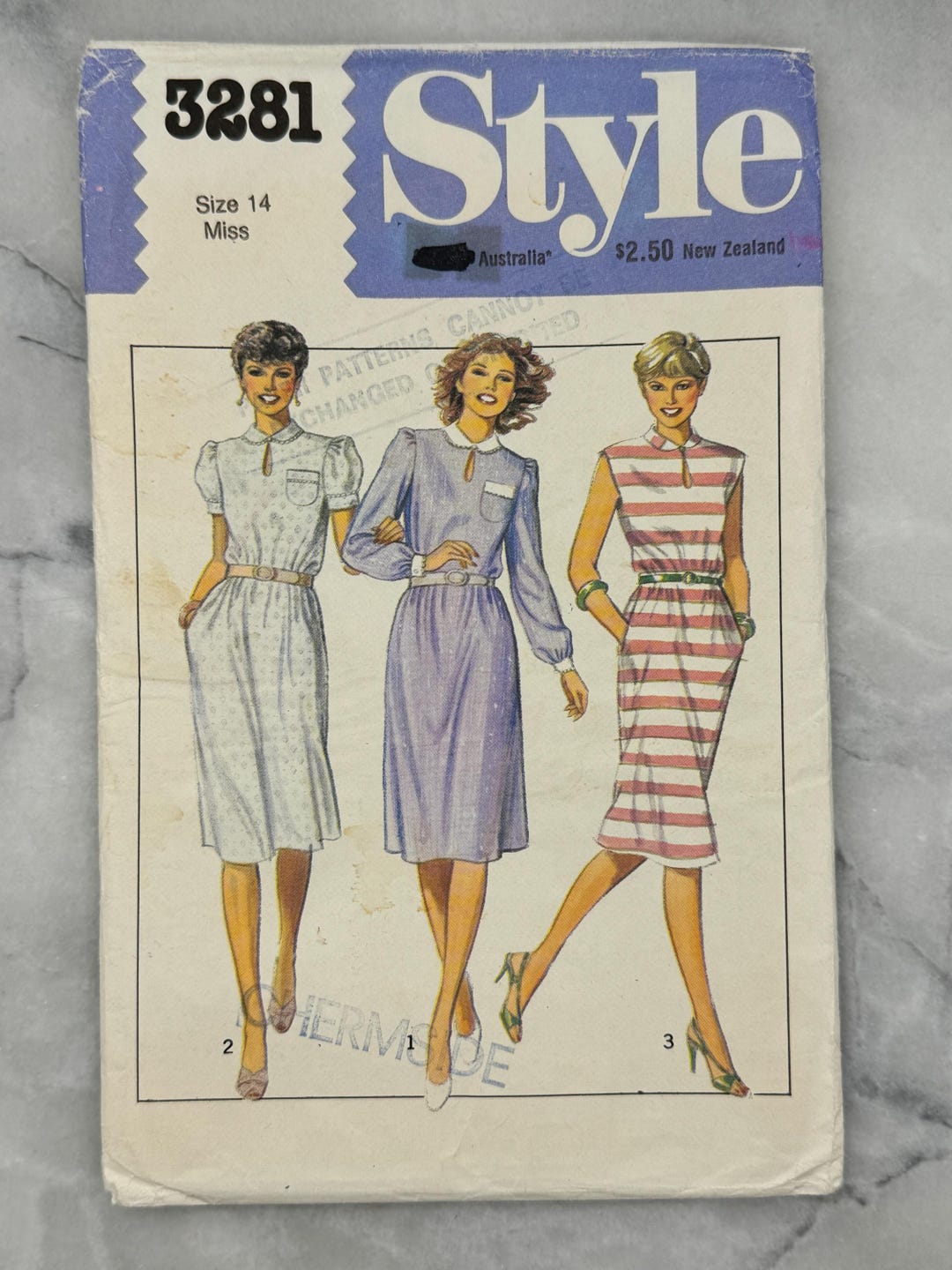 1981 Style 3281 Sewing Pattern - Misses’ Pullover Dress (size 14 ...