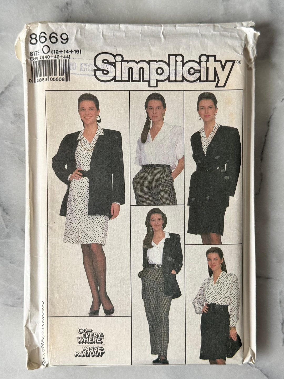 1988 Simplicity 8669 Sewing Pattern – Blouse, Pants, Skirt & Longline ...