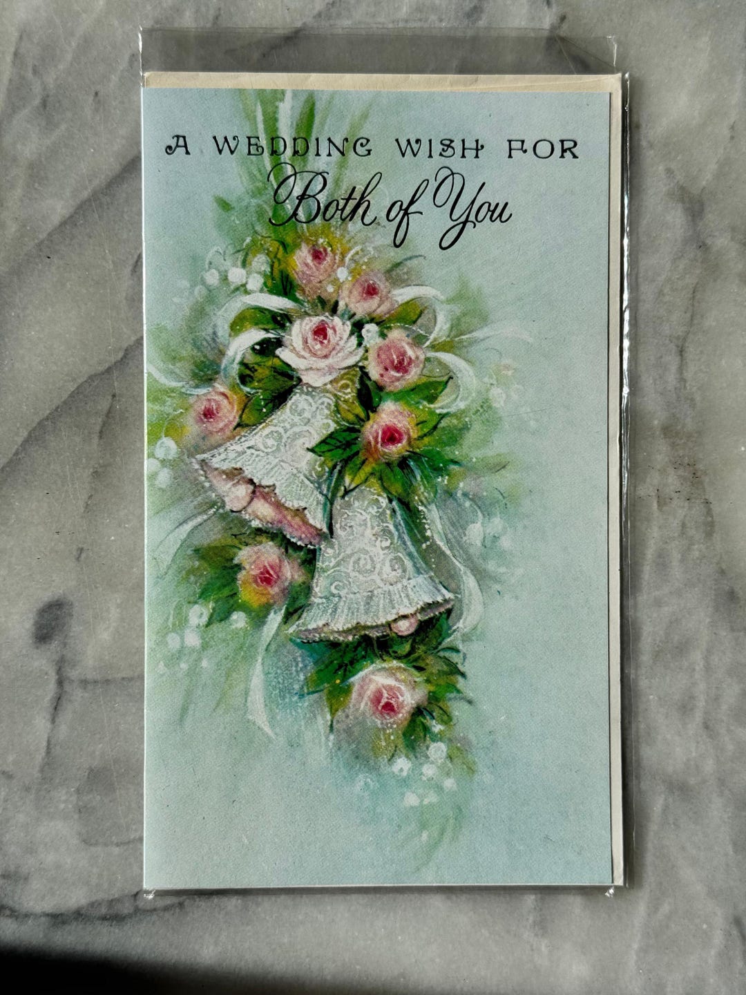 1990s Wedding Greeting Card - Vintage Elegant Wedding Bells & Floral ...