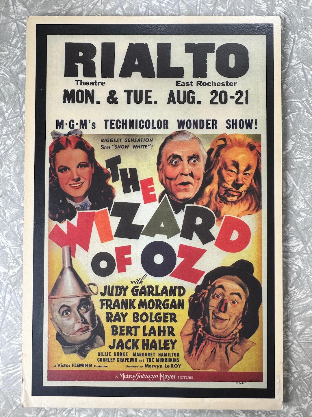 1970s Vintage Wizard of Oz Rialto Theatre Mounted Poster From 1939 ...