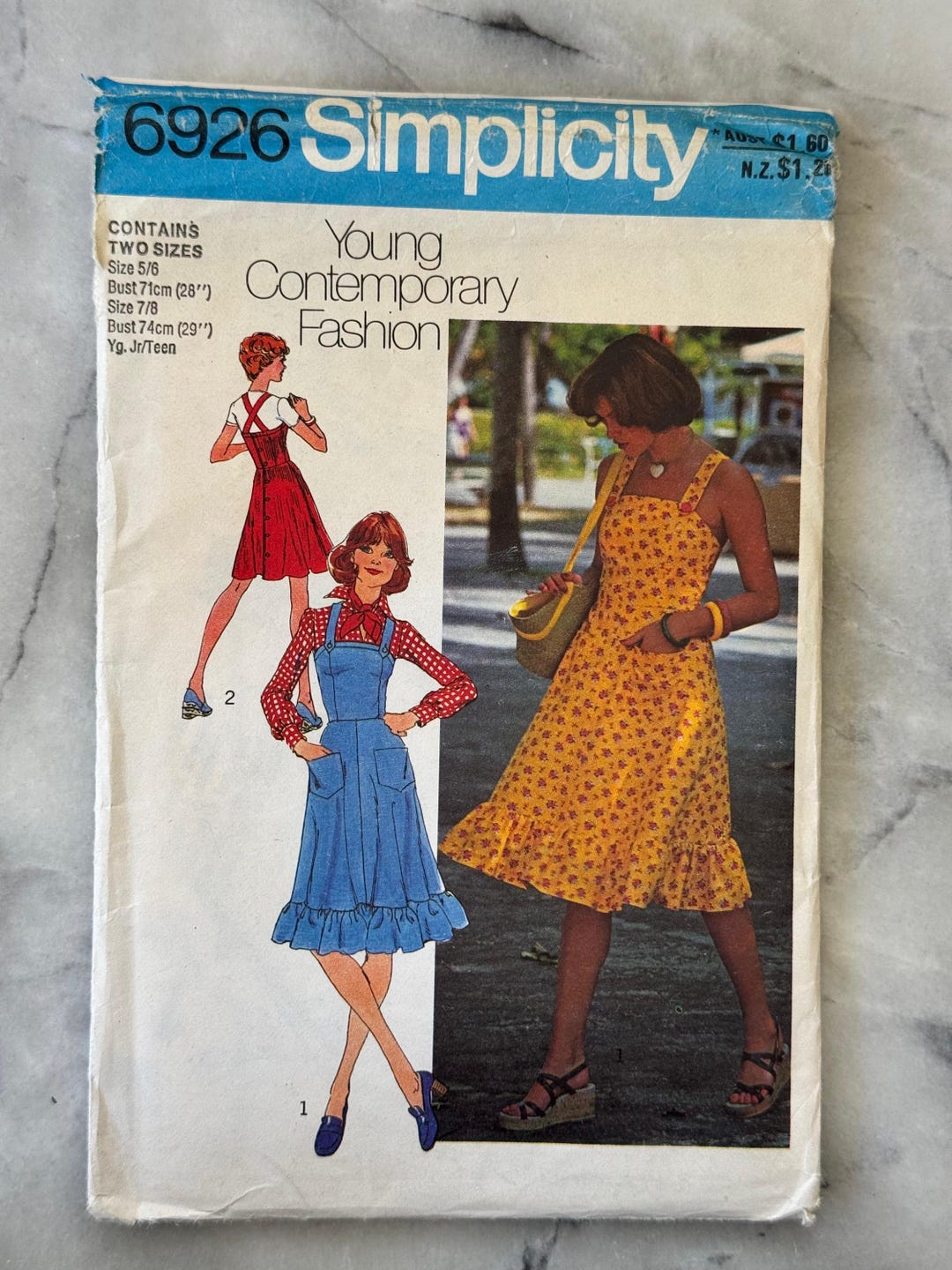 1976 Simplicity 6926 Sewing Pattern-young Junior-teen Dress or Jumper ...