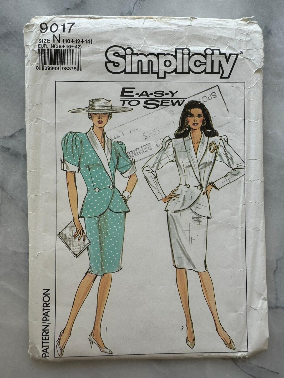 1988 Simplicity 9017 Sewing Pattern - Two-piece Dress With Jacket ...