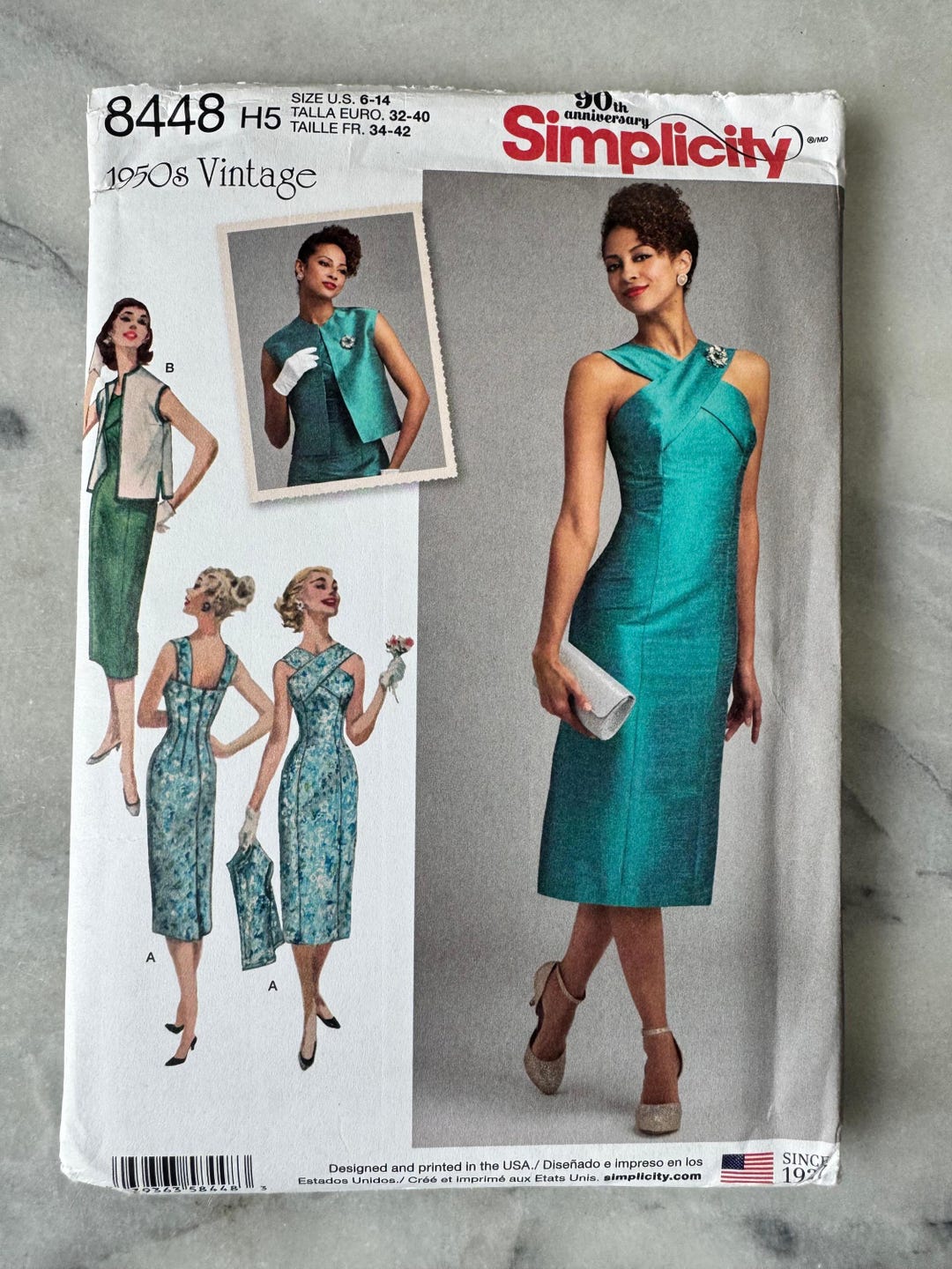 2017 Simplicity 8448 Vintage 1950s Dress and Vest Pattern - Sizes 6–14 ...