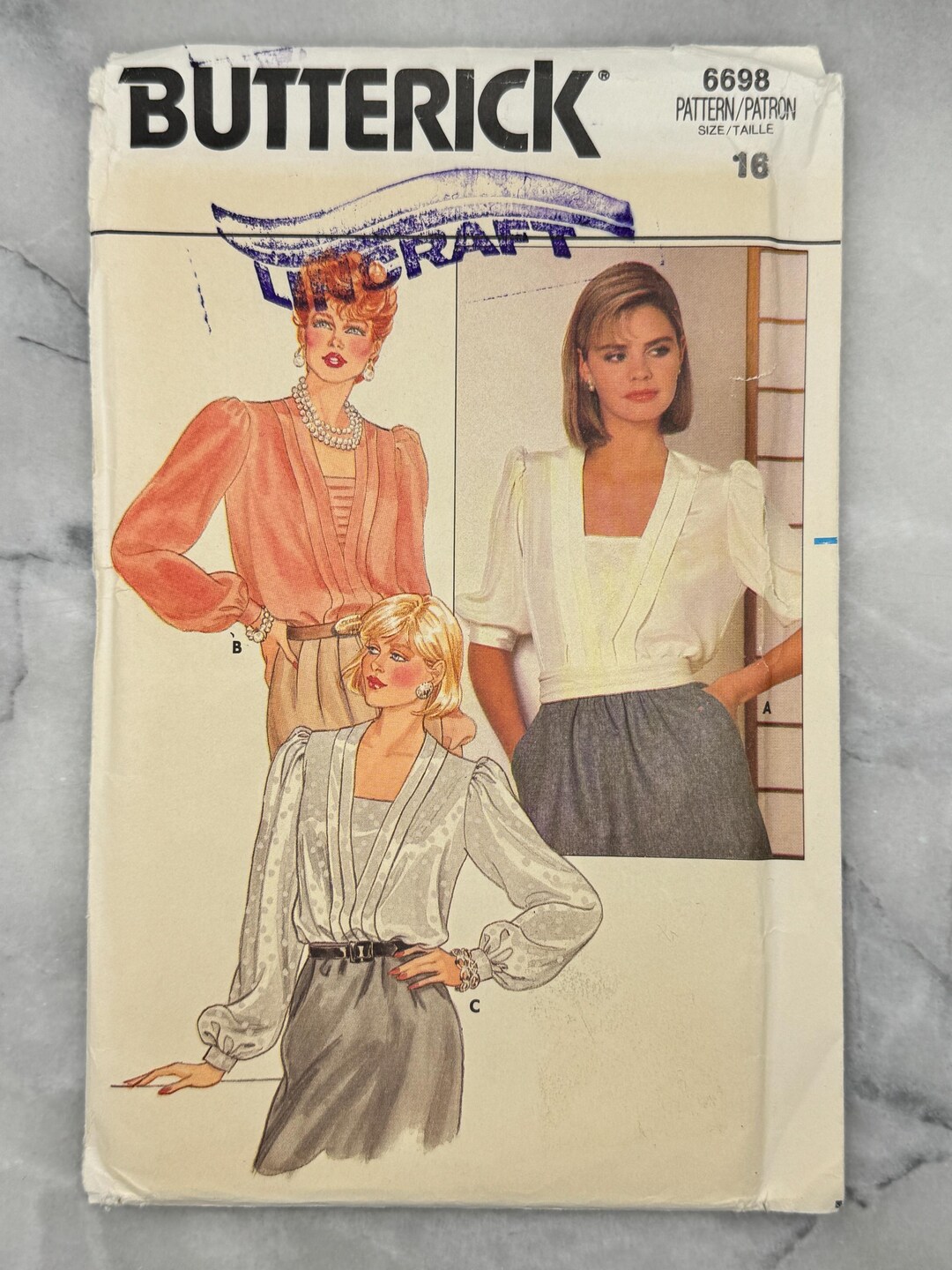1980s Butterick 6698 Sewing Pattern - Misses’ Loose-fitting Pullover ...