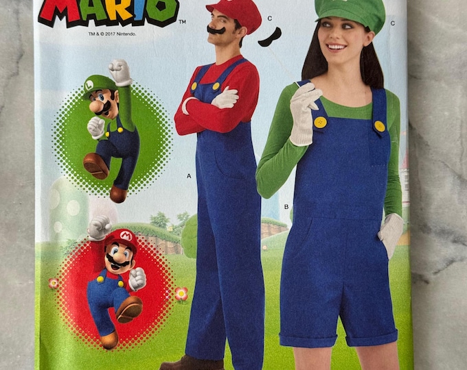 2017 Simplicity 8478 Sewing Pattern - Super Mario and Luigi Costumes ...