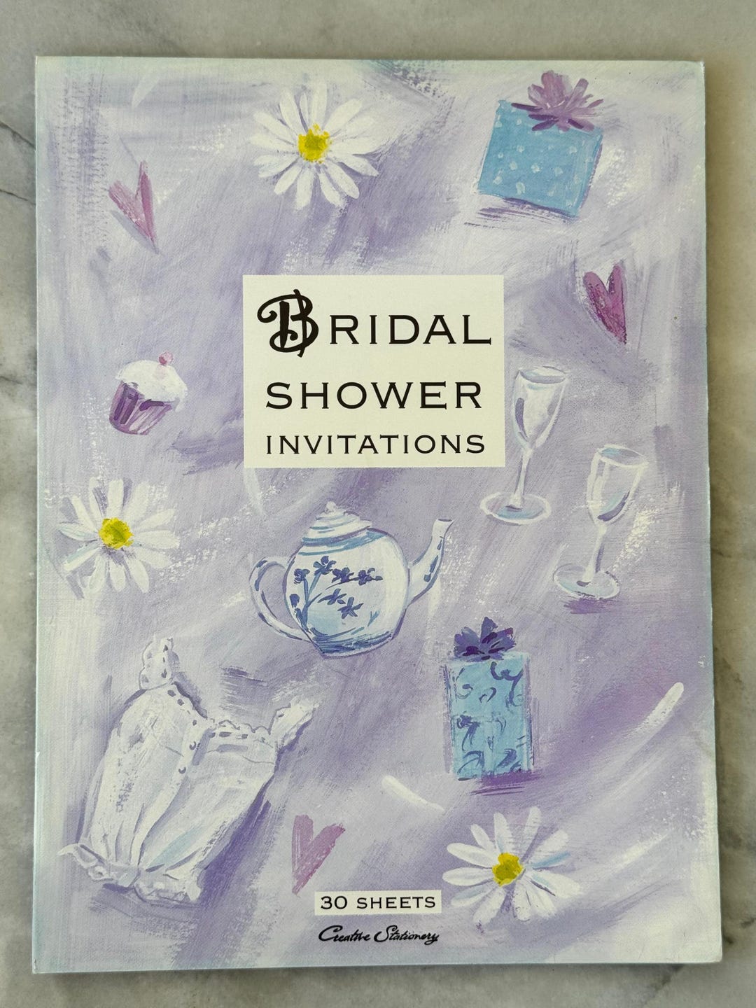 1990s Vintage Bridal Shower Invitation Pad - 30 Invitations - 146mm X ...