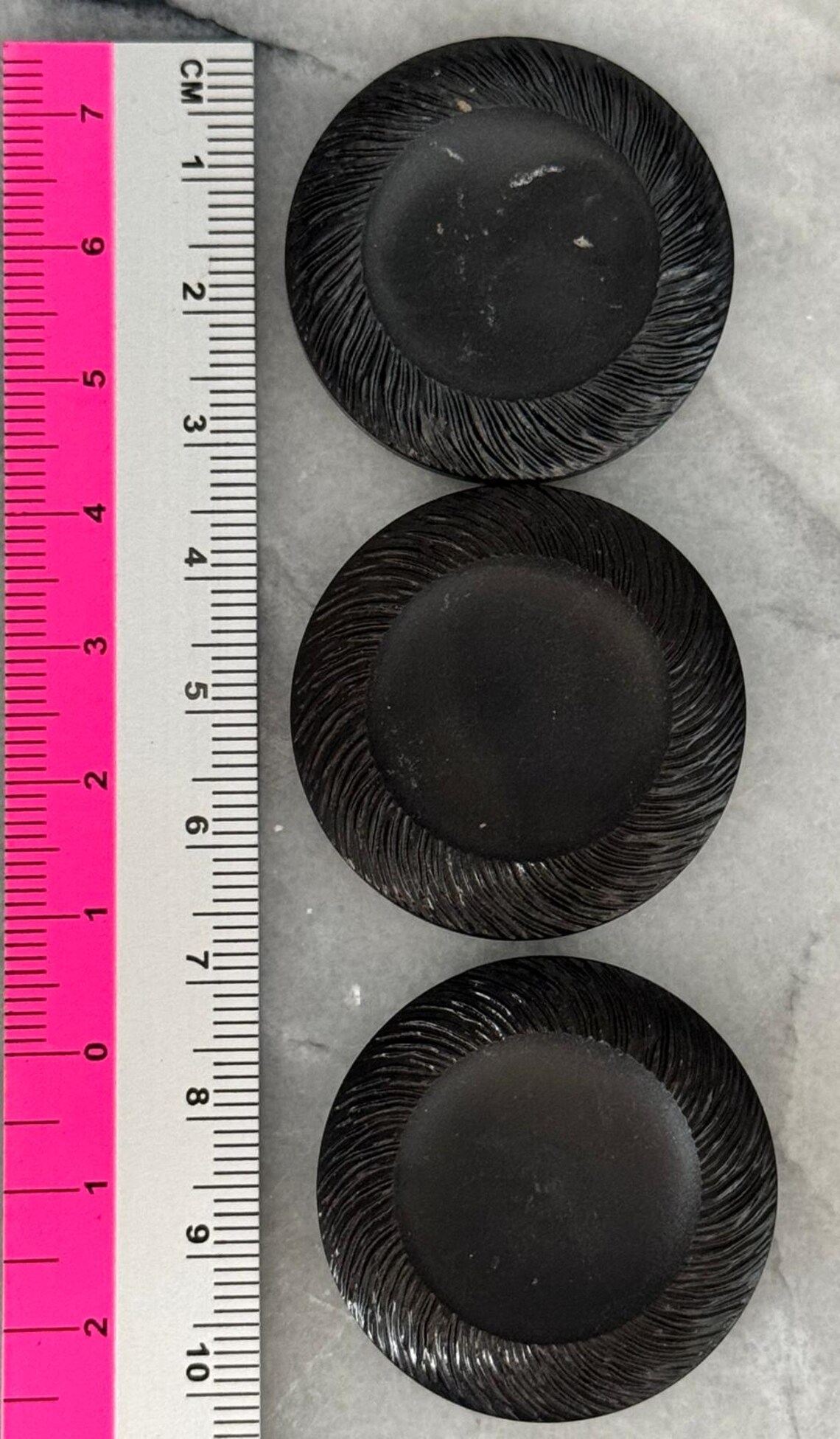 Vintage Black Carved Buttons - Set of 3 (diameter: 3.5cm) - Unique ...