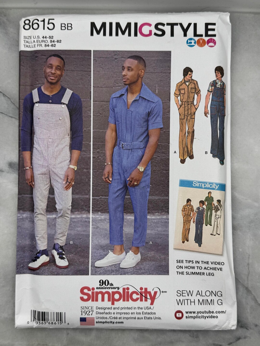 2018 Simplicity 8615 Sewing Pattern Men's Overalls and Jumpsuit by Mimi ...