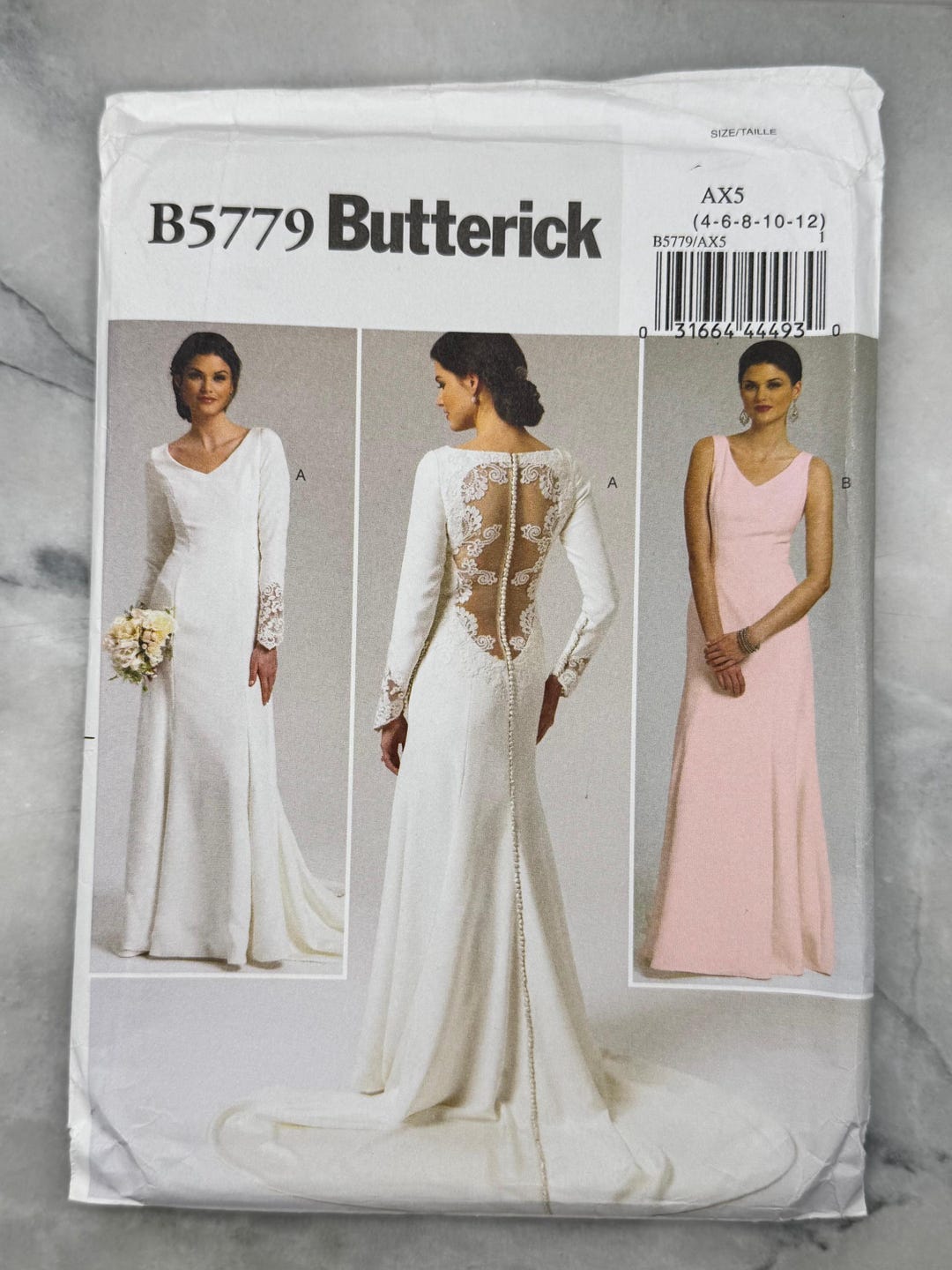 2012 Butterick B5779 Sewing Pattern - Misses’ Wedding Dresses (sizes 4 ...