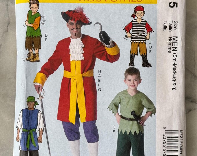 2015 Mccall's M7215 Sewing Pattern - Men’s & Boys’ Pirate Costumes ...