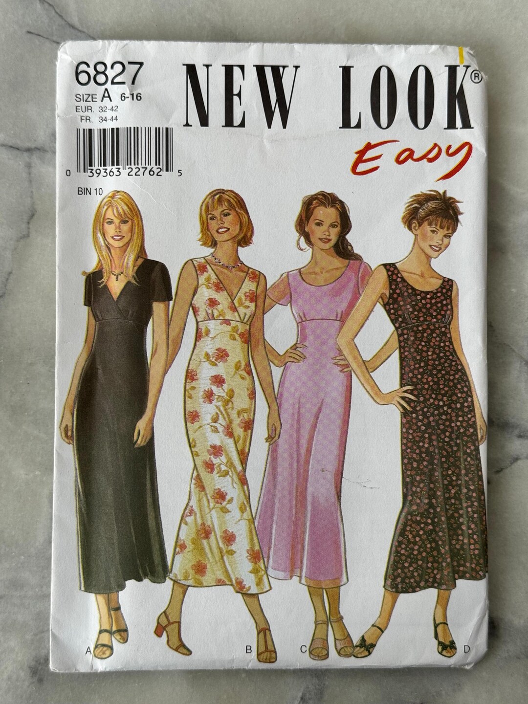 2004 New Look 6827 Sewing Pattern - Misses' Easy Dress (sizes 6-16 ...