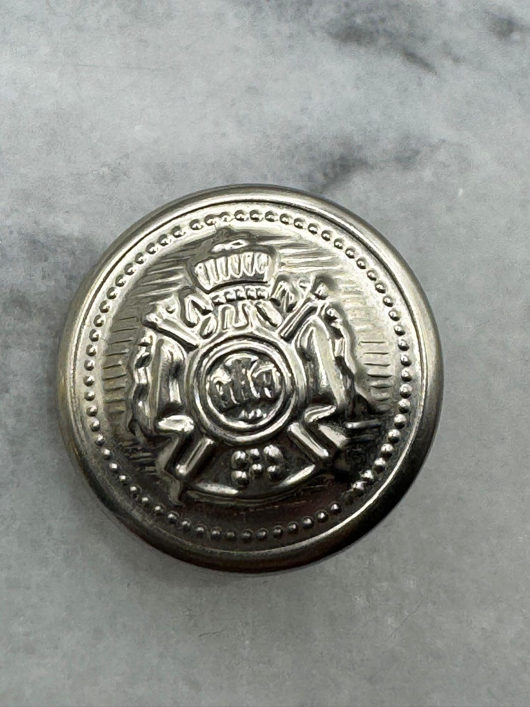 Vintage Military-style Metal Buttons - Set of 3 (1 Inch / 2.5 Cm ...