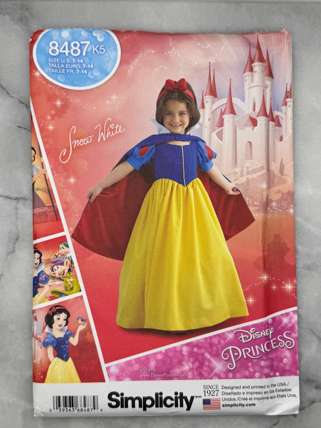 2017 Simplicity 8487 Sewing Pattern - Disney Princess Snow White ...