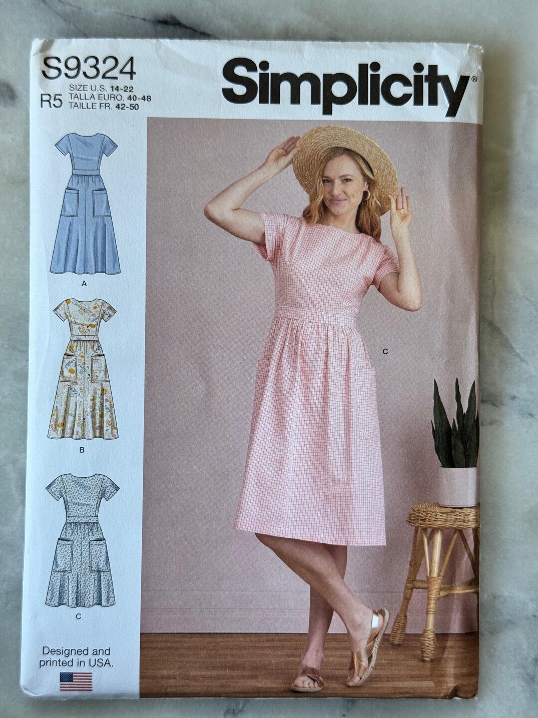 2021 Simplicity S9324 Sewing Pattern - Misses' Dresses (sizes 14-22 ...