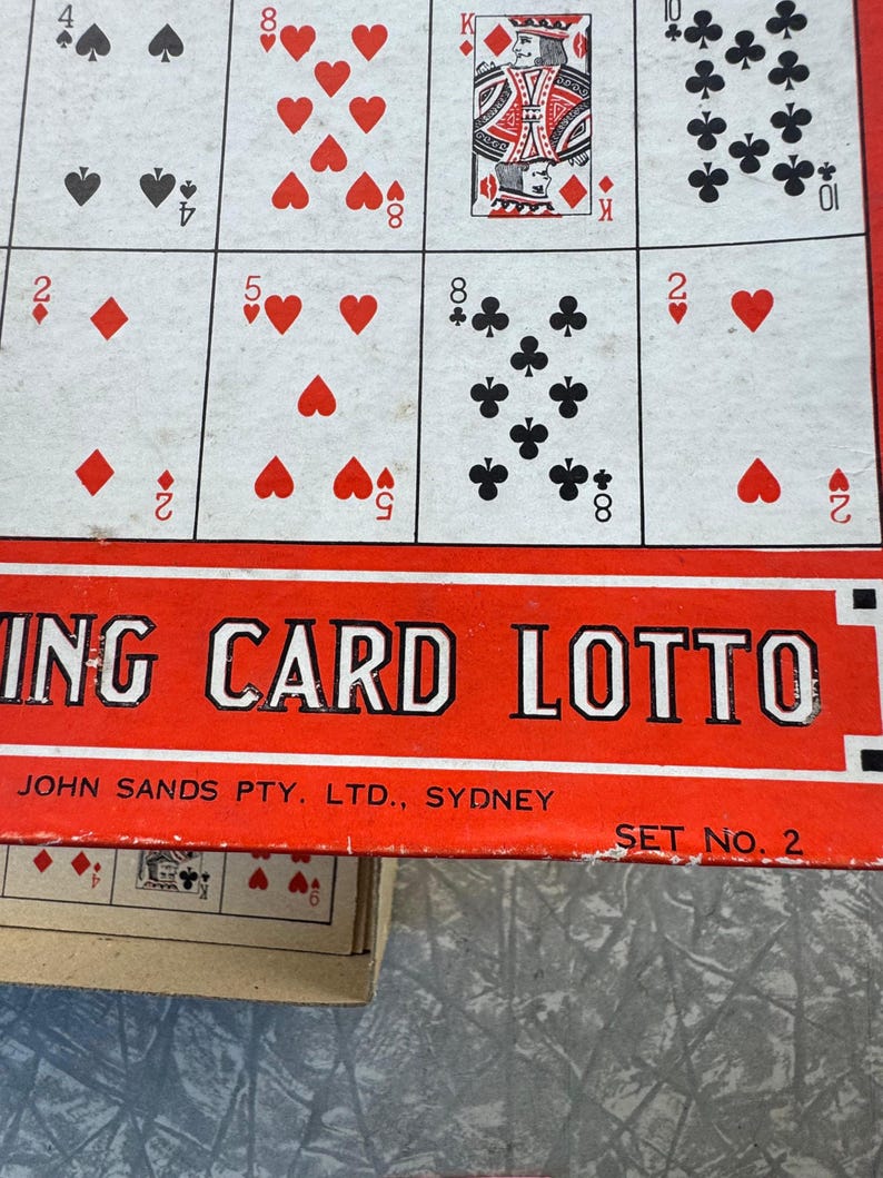1950s Vintage John Sands Playing Card Lotto – Complete Set – 4 Boards ...