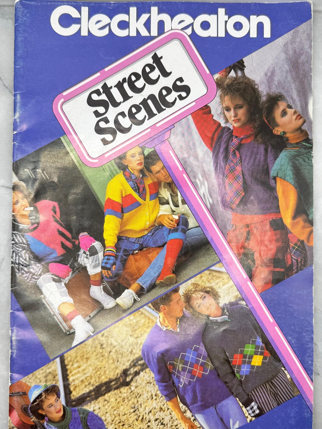 1980s Cleckheaton Street Scenes - Hand Knit Pattern Book - Bold Retro ...