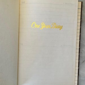1980s One Year Diary - Brown Hardcover Journal - Undated Daily Planner ...