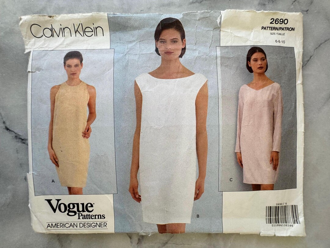 1991 Vintage Vogue 2690 Sewing Pattern-calvin Klein Loose-fit Dresses ...