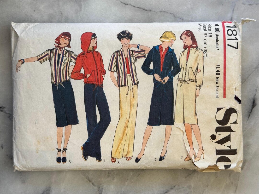 1977 Style 1817 Sewing Pattern - Misses' Jacket, Skirt, Trousers & Hood ...