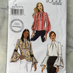 2017 Vogue V9285 Sewing Pattern - Misses’ Bell Sleeve Blouse (sizes 6 ...