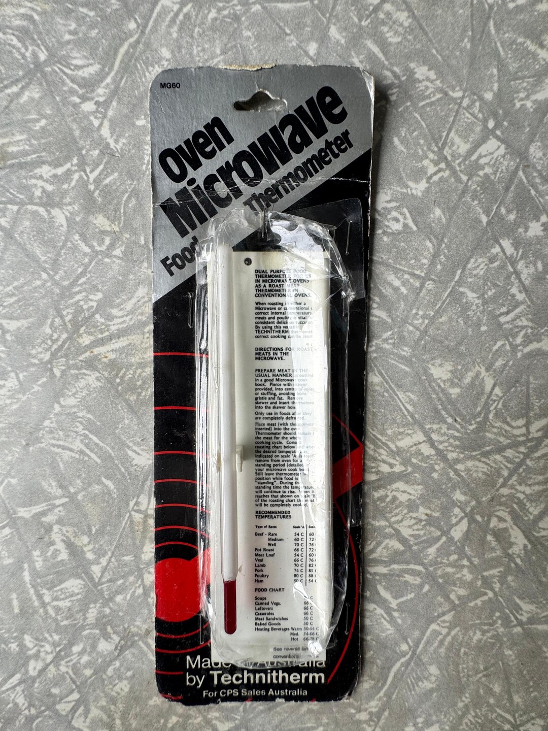 1980s Vintage Oven Microwave Food Thermometer - Technitherm MG60 - Made ...