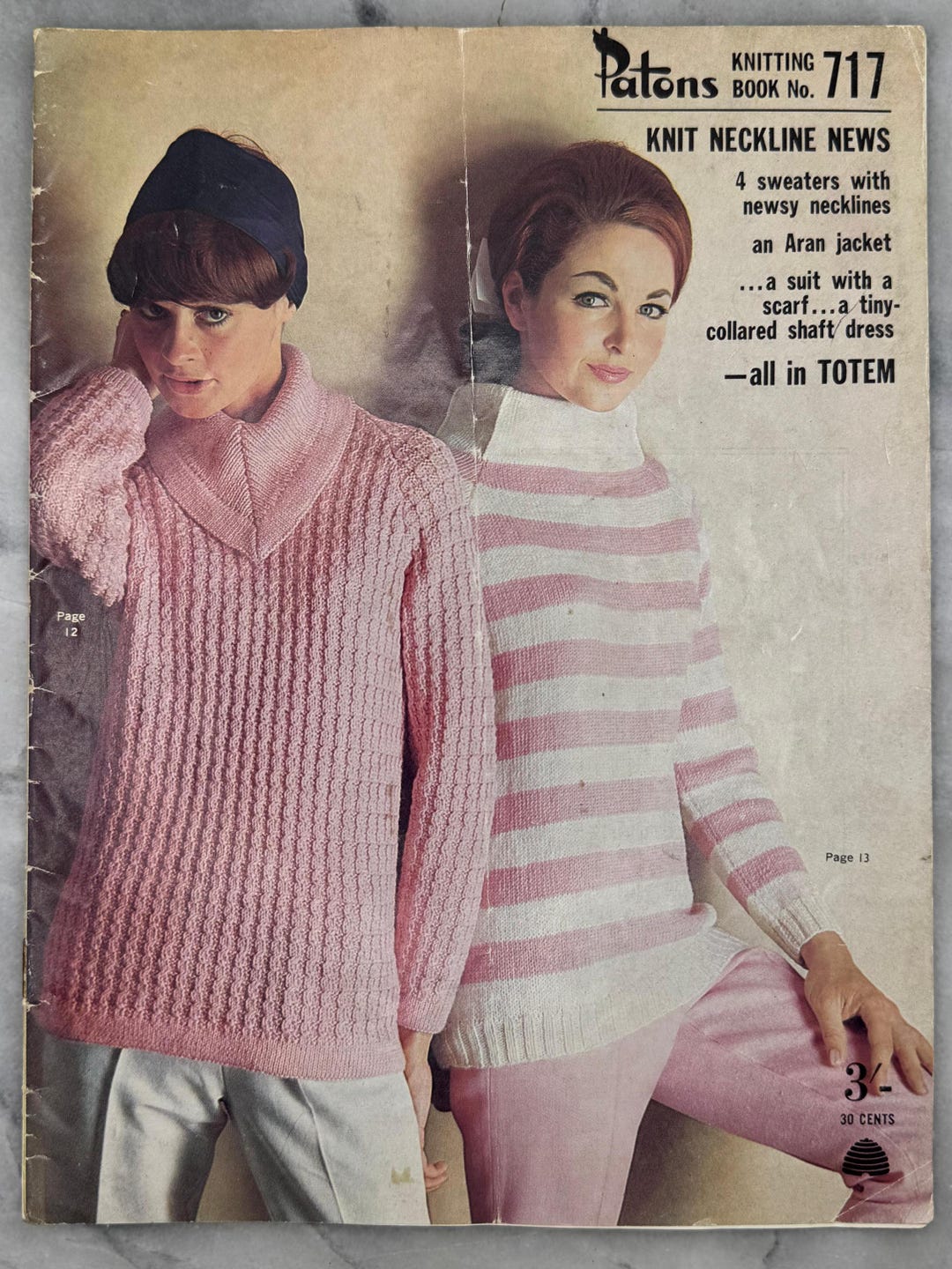 1960s Patons Knitting Book No. 717 - Knit Neckline News in Totem Yarn ...