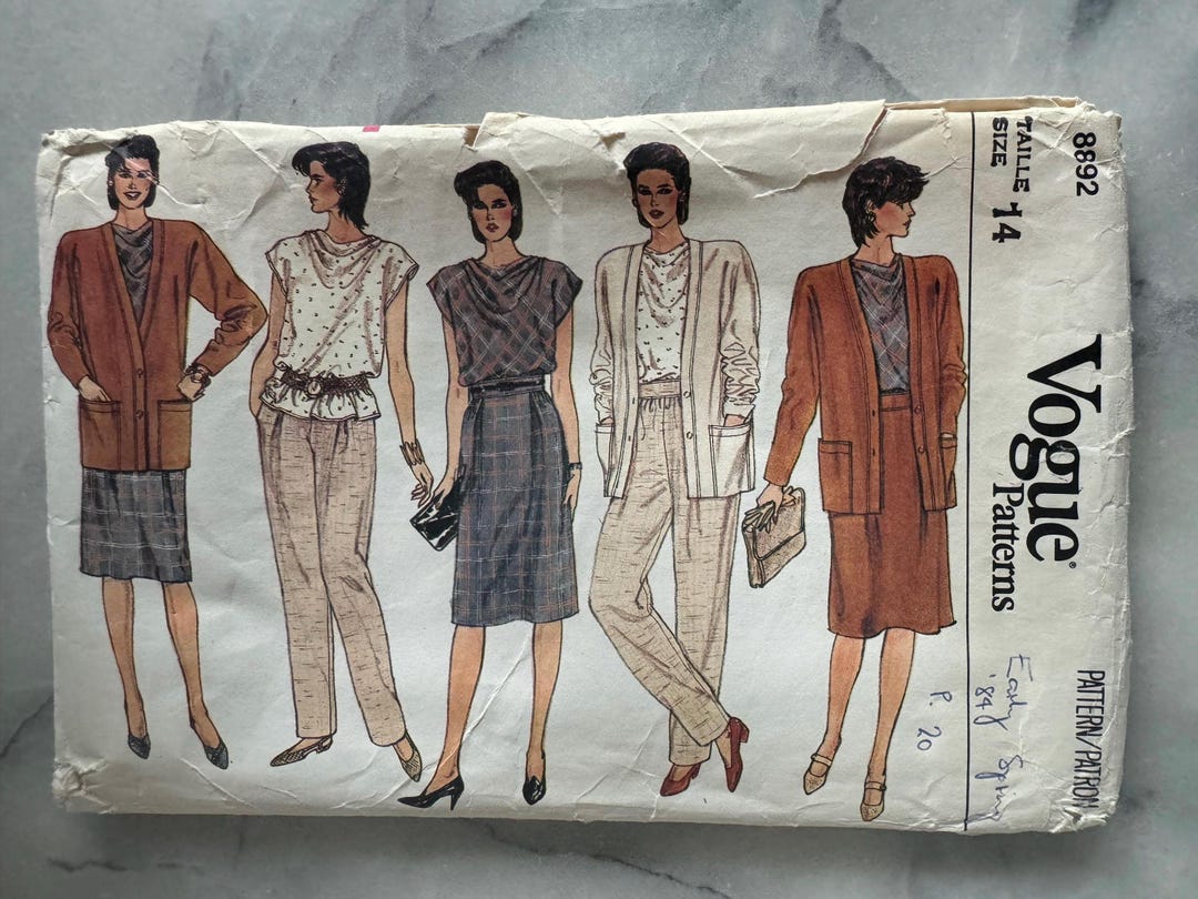 CUT & COMPLETE Vogue 8892 Sewing Pattern - 1984 Vintage Misses’ Jacket ...