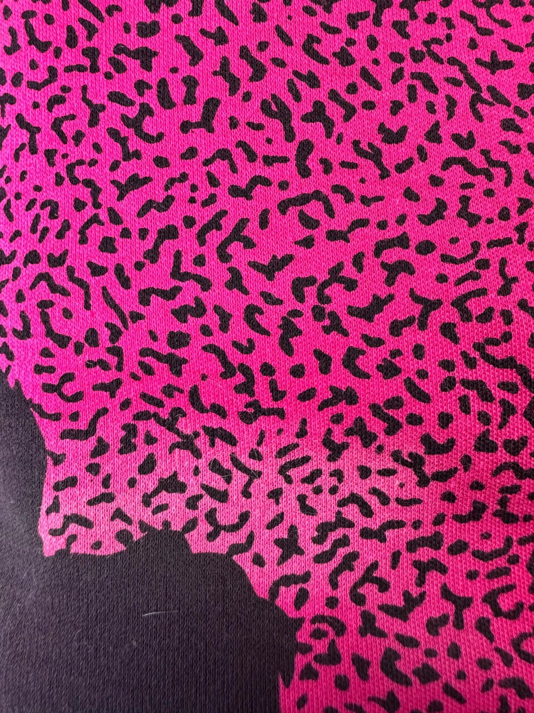 2000s Fabric 150 × 190 Cm (59" × 74.8") – Black Floral on Pink Knit - Etsy