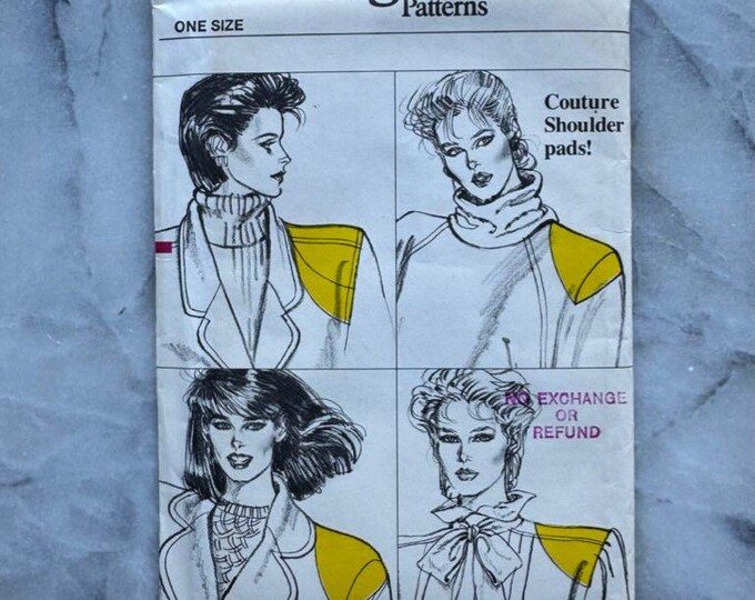 1986 Vintage Vogue 8817 – Shoulder Pad Pattern in Six Styles – One Size ...