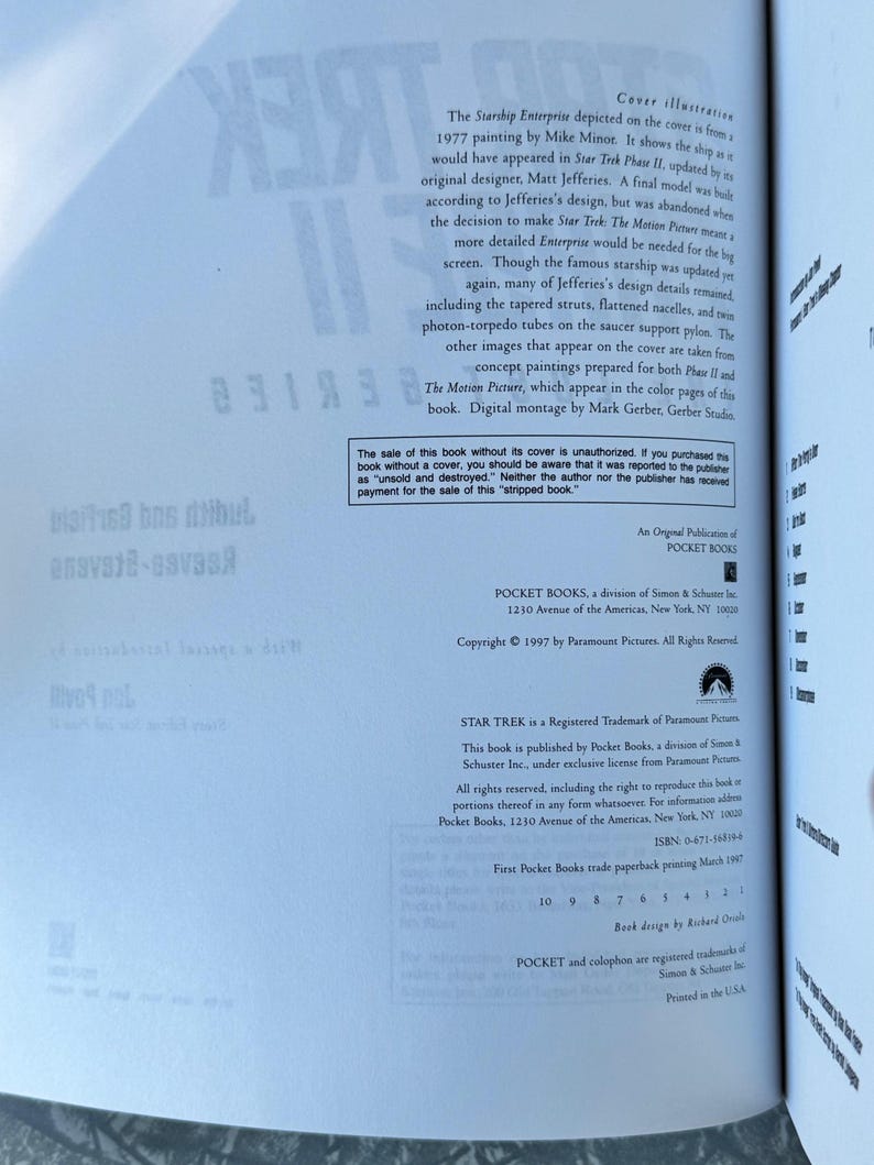 1997 Star Trek Phase II: the Lost Series Book – Behind-the-scenes ...