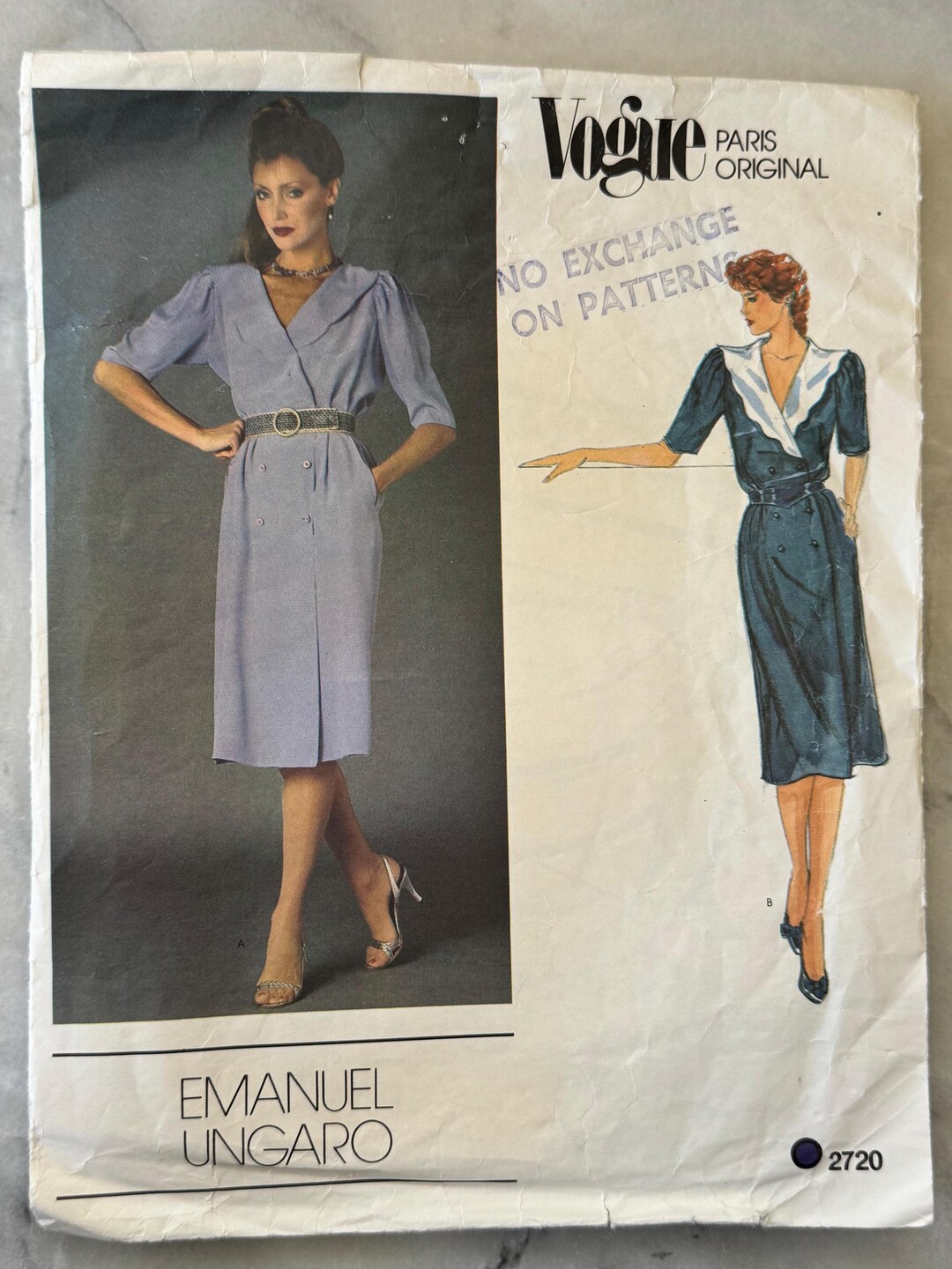 1985 Vogue Paris Original 2720 Sewing Pattern by Emanuel Ungaro-misses ...