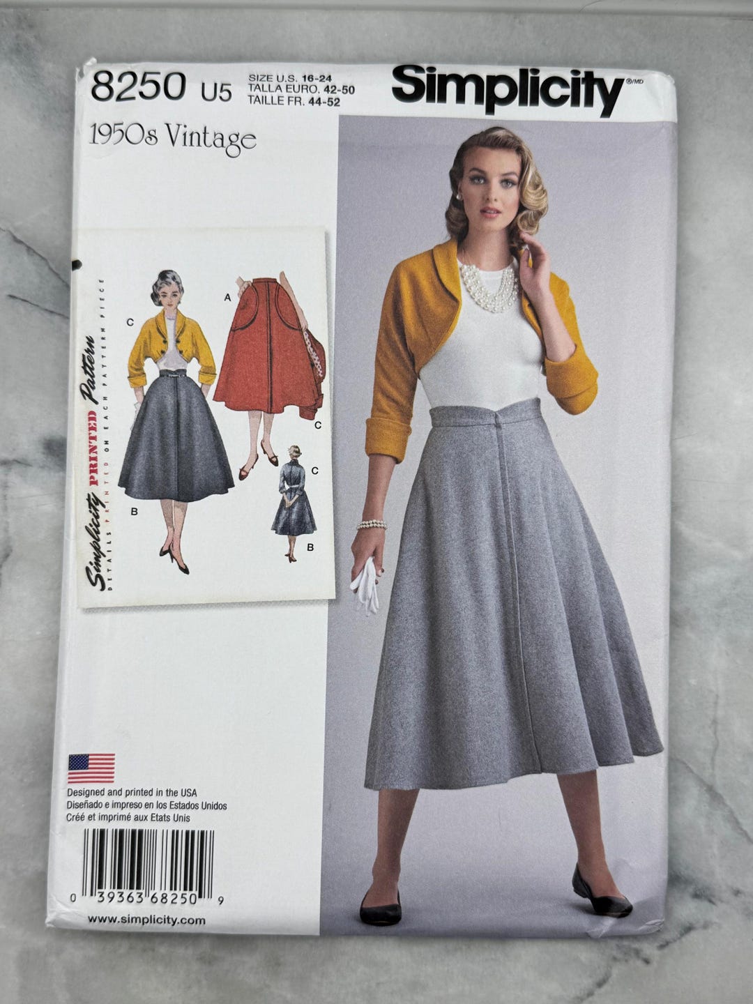 2016 Simplicity 8250 Sewing Pattern - Misses' 1950s Vintage Skirt and ...