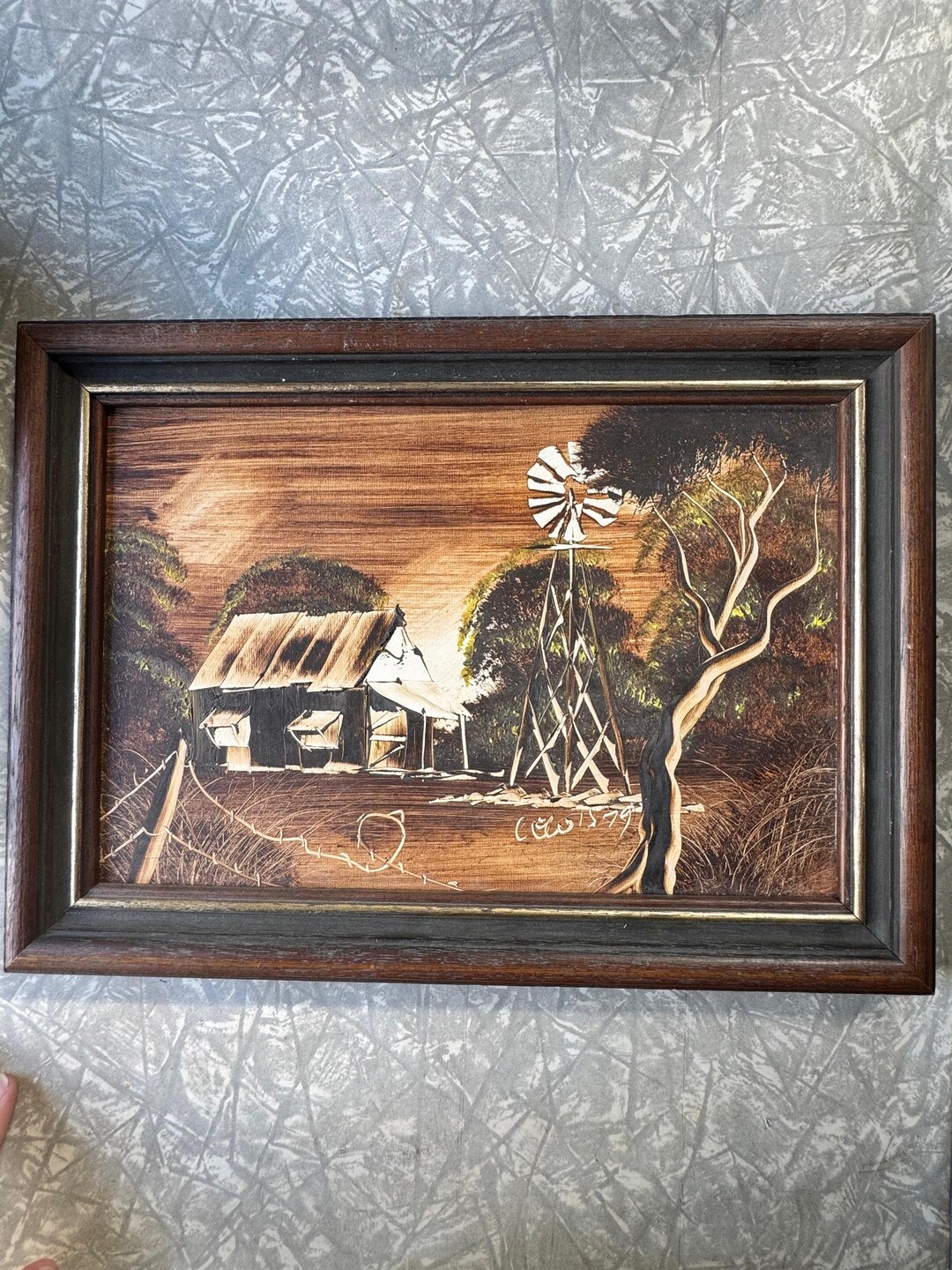 1979 Vintage Original Australian Outback Painting - Rustic Windmill ...