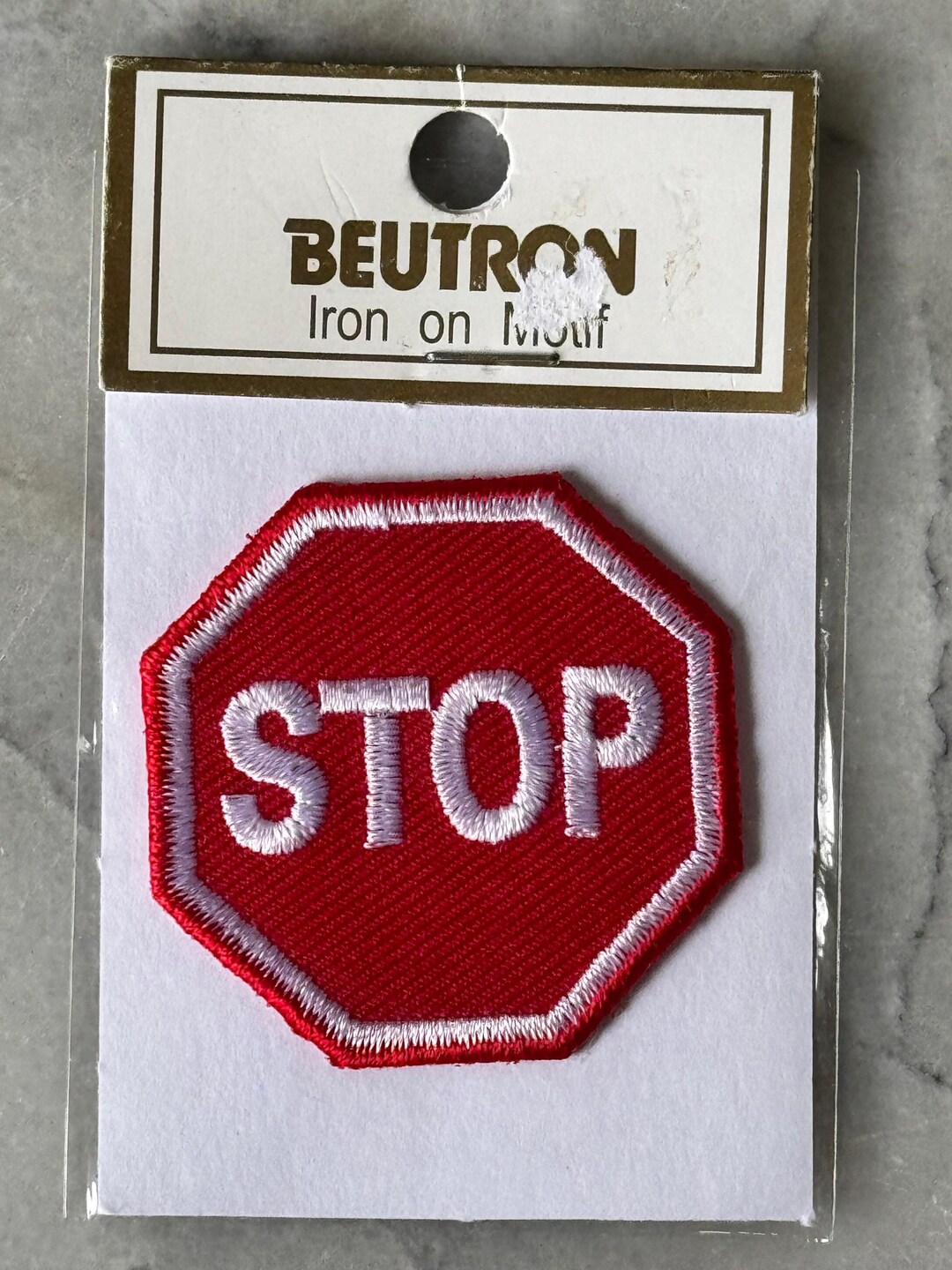 Vintage STOP Sign Patch – Beutron Iron-on Motif – 6.5 Cm X 6.5 Cm (2.56 ...