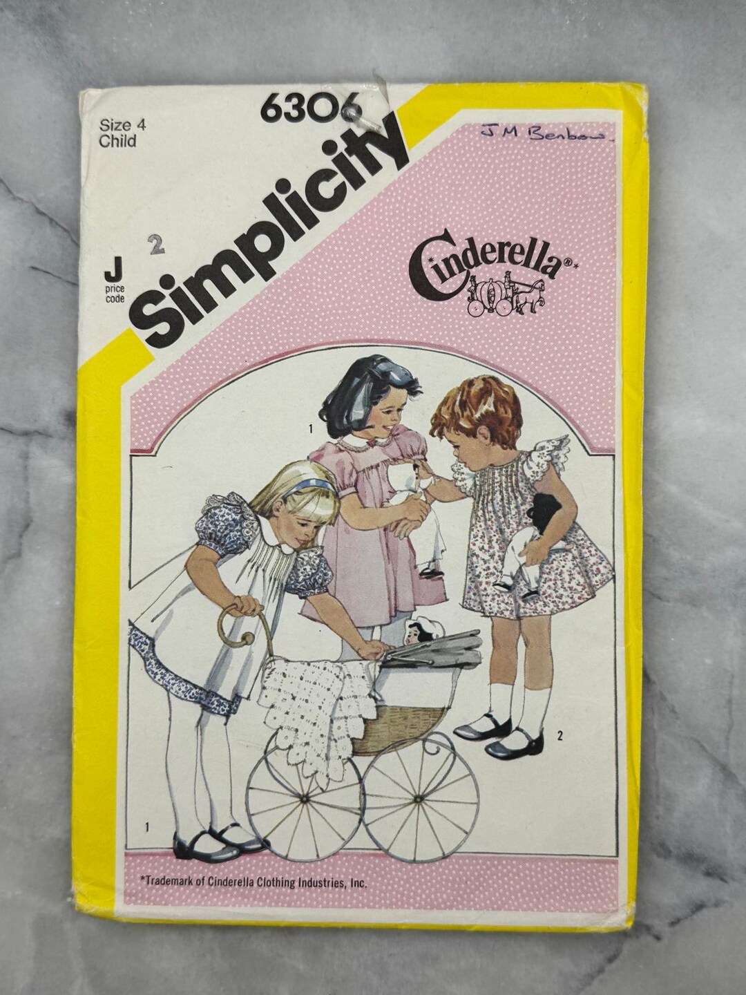 1984 Simplicity 6306 Sewing Pattern - Girls’ Cinderella Dresses (size 4 ...