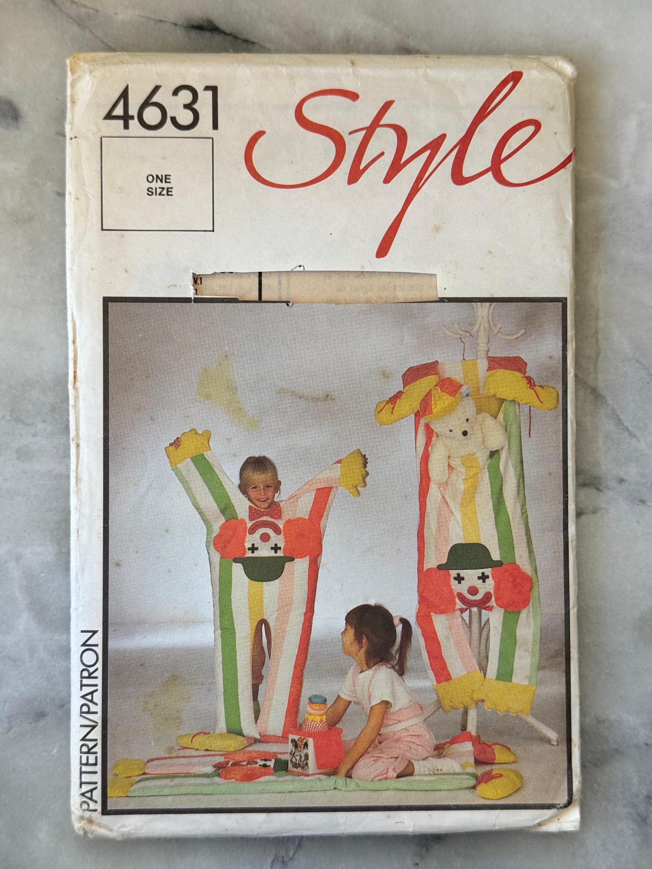 1986 Style 4631 Sewing Pattern - Clown Holdall, Play Mat, and Floppy ...