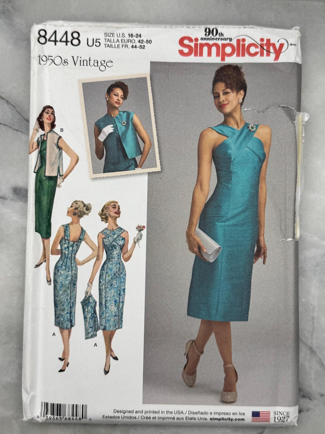 2017 Simplicity 8448 Sewing Pattern Misses Vintage Dress and Vest sizes ...