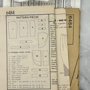 1980s New Look 6484 Sewing Pattern Misses Wrap Skirt sizes 6-18 Vintage ...