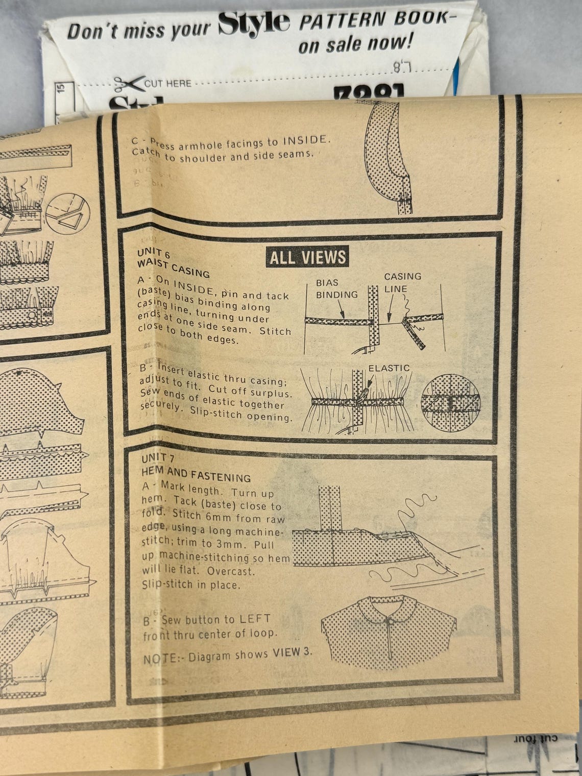 1981 Style 3281 Sewing Pattern - Misses’ Pullover Dress (size 14 ...