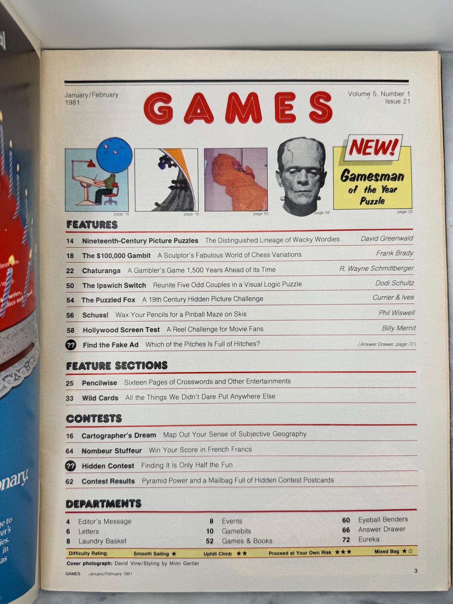 1981 Games Magazine - January/february Issue - Vol. 5 No. 1 Issue 21 ...