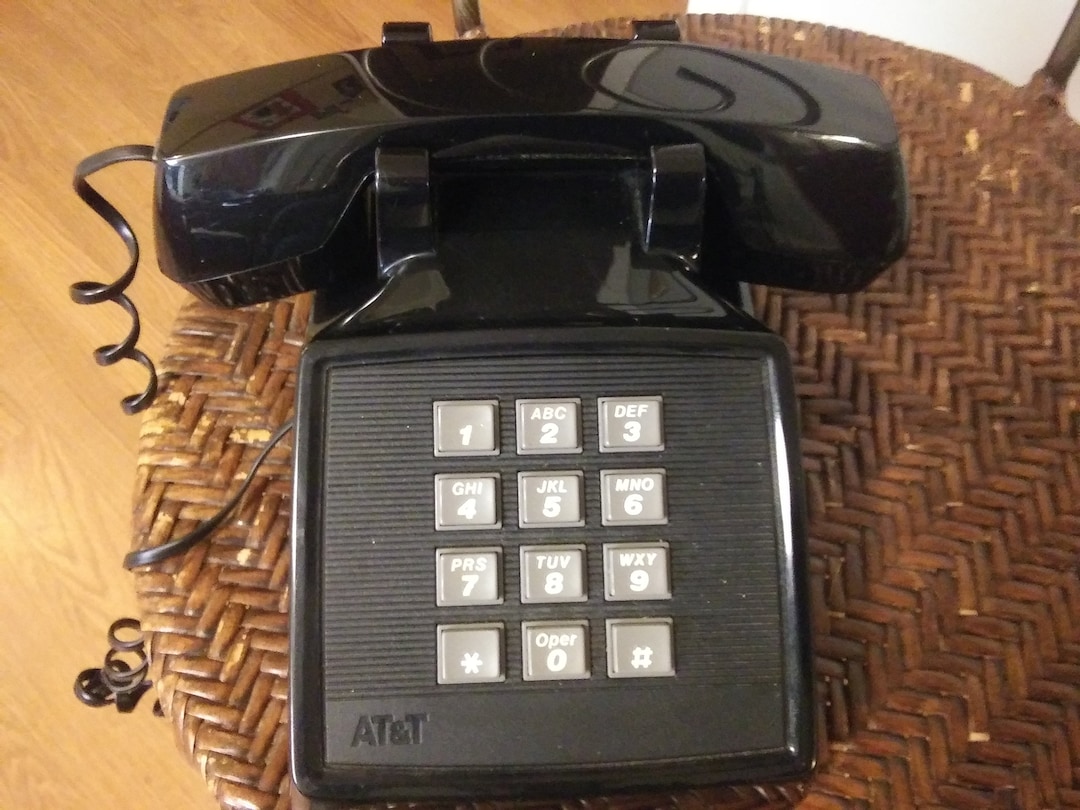 Vintage AT&T Tabletop Push Button Phone 2500 MMGJ Black - Etsy