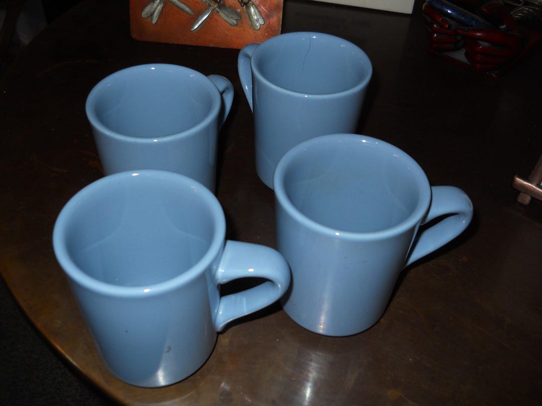 Set of 4 Homer Laughlin Denver Cup Solid Periwinkle Blue 1989 - 2006 - Etsy