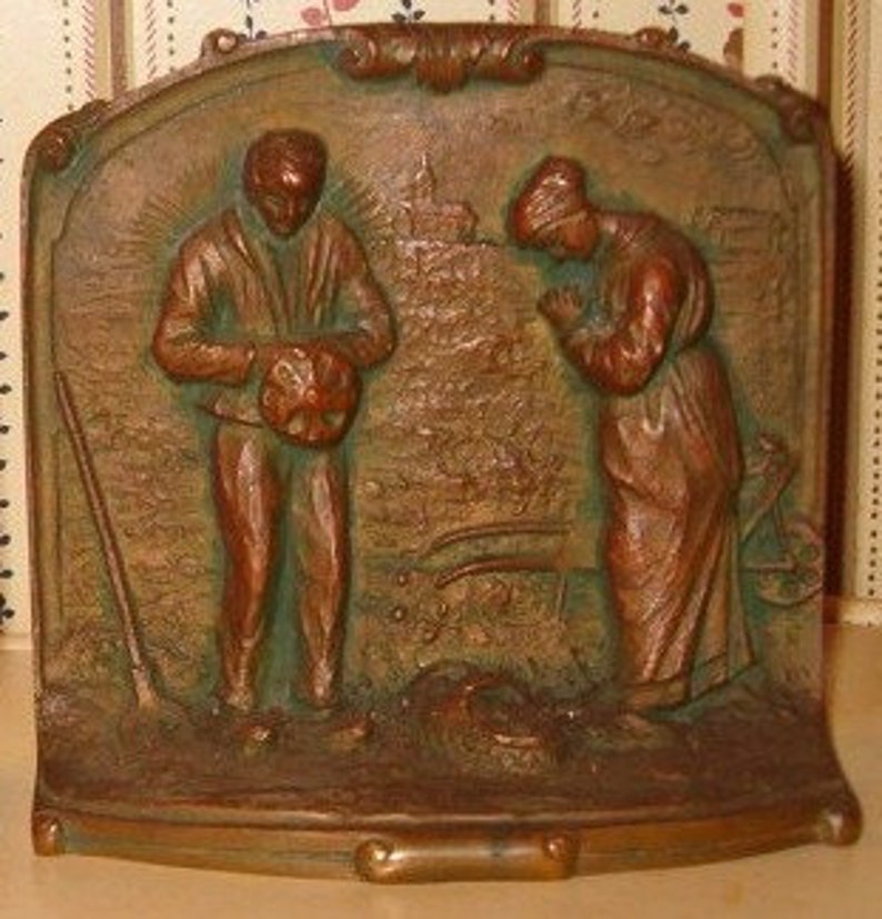 Solid Bronze Book Ends the Angelus | Etsy
