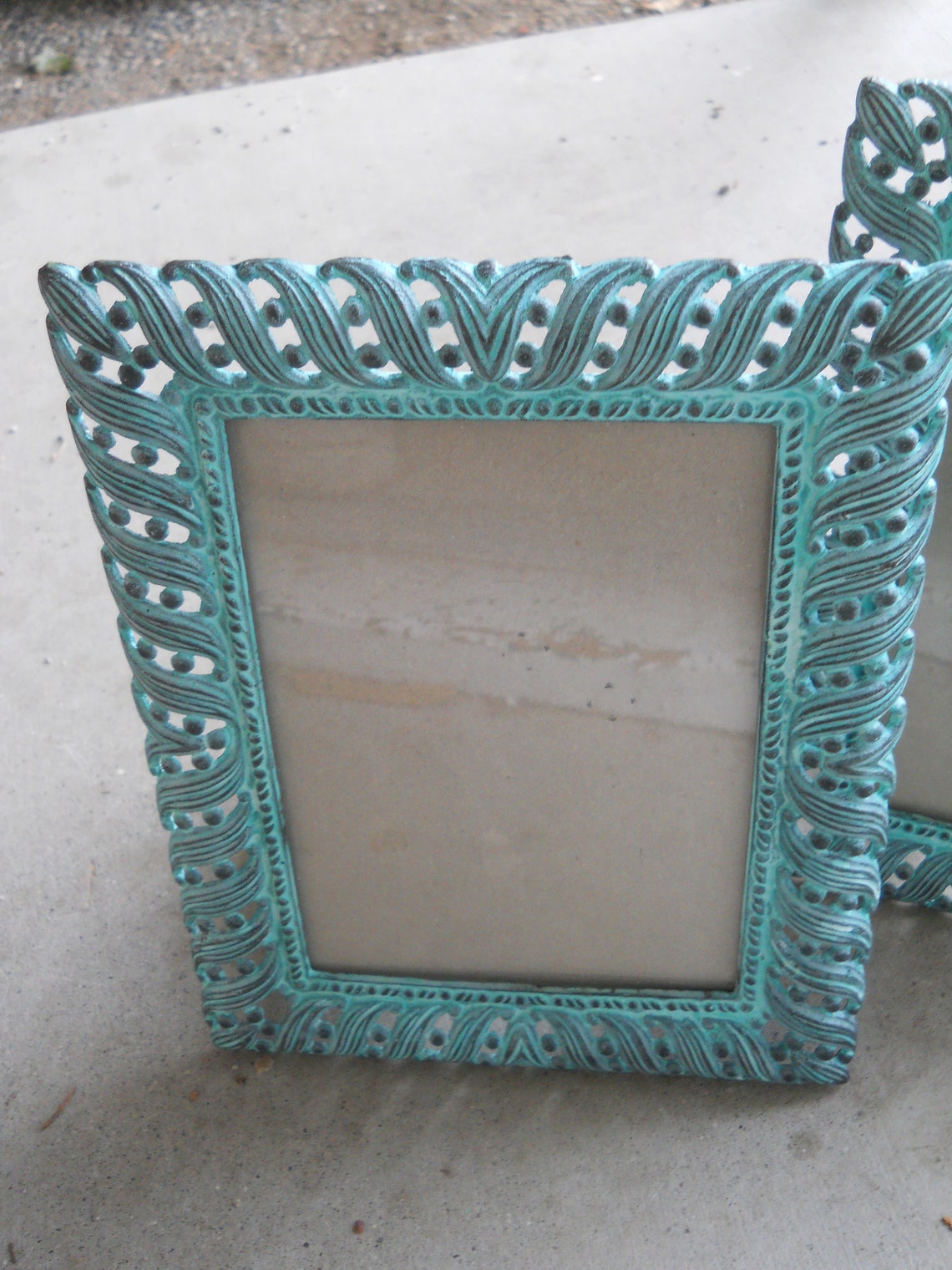 Set of 2 Terragraphics Decorative Metal Photo Frames Peacock Blue - Etsy