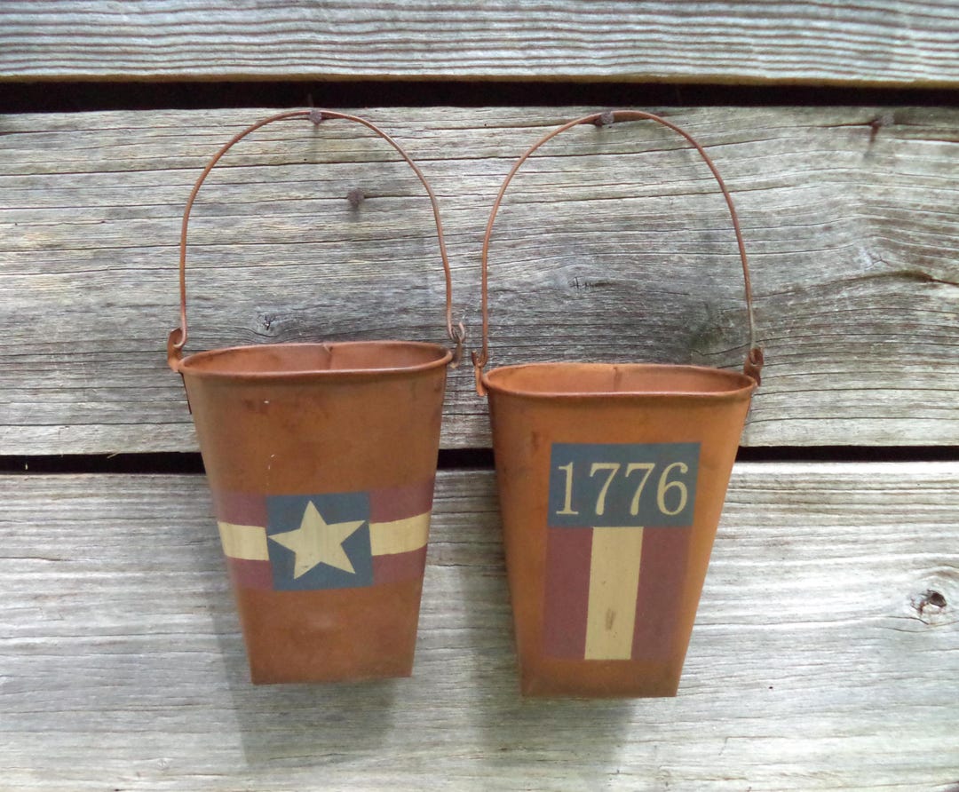 Set of 2 Rustic Bicentennial Metal Wall Pockets - Etsy