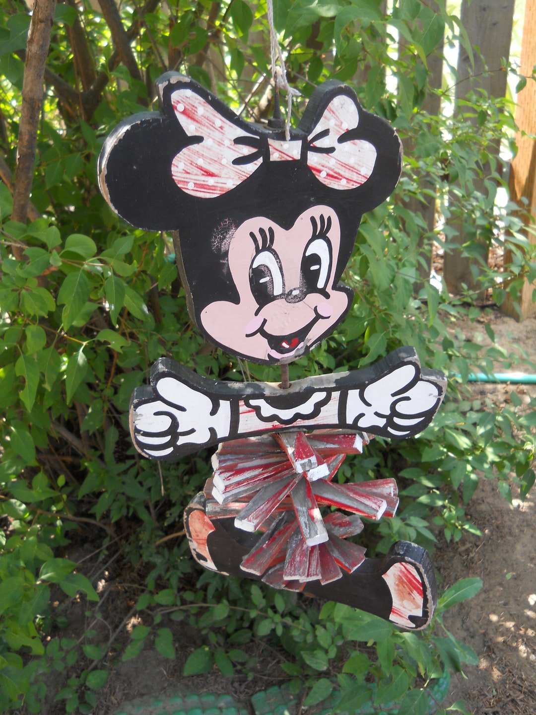 Mid Century Folk Art Wooden Minnie Mouse Wind Spinner - Etsy
