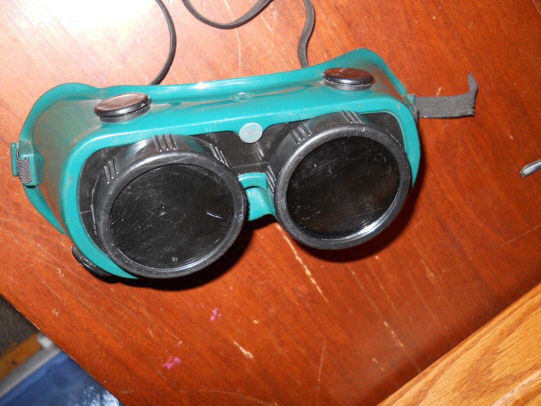 Vintage Steampunk Safety Goggles / Torch Glasses Marked "esz87 Made in ...