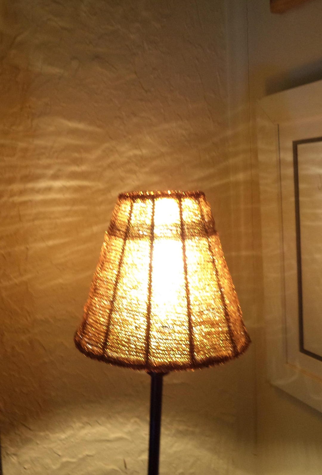 Set of 2 Amber Glass Beaded Lamp Shades - Etsy