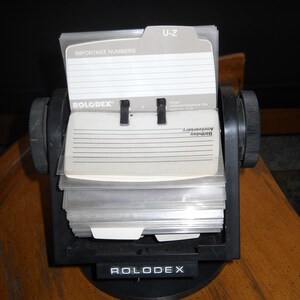 Vintage Rolodex SW-24 Open Card File Swivel Base large - Etsy